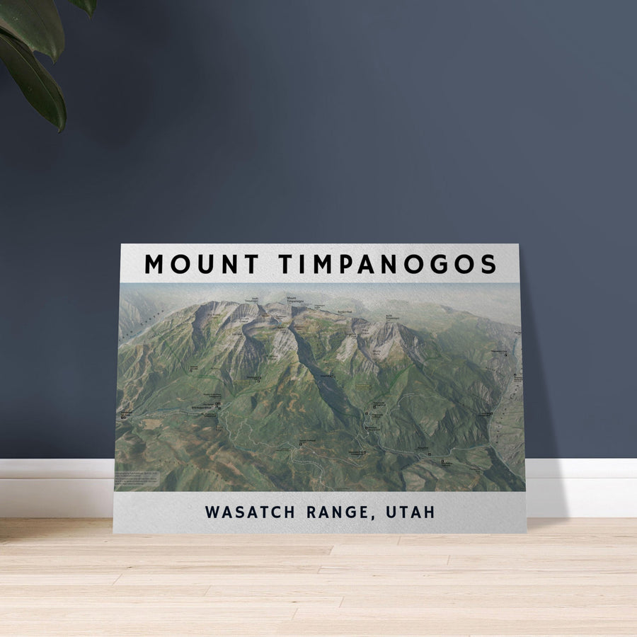 Mount Timpanogos 3D Perspective Map (Aluminum) – Timpanogos Hiking Co.